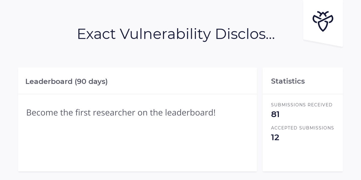 Exact Vulnerability Disclosure Program - Bug Bounty Program - Intigriti